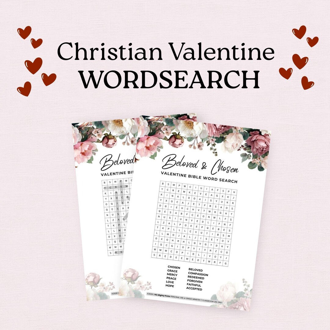 Christian Valentine Word Search for Bible Study, Church Event, Women’s ...
