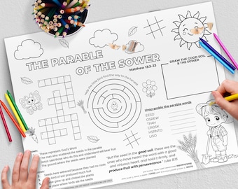 Parable of the Sower Activity Sheet, Sunday School Placemat, Bible ...