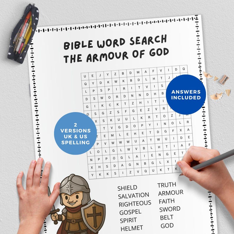 Armor of God Activity Sheet,bible Word Search Puzzle,christian ...