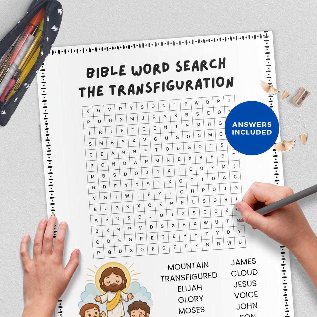 The Transfiguration Bible Word Search, Morning Basket Christian ...