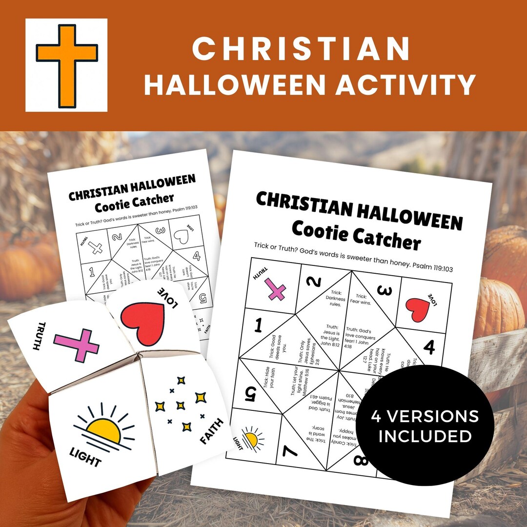Bible Verse Cootie Catcher,christian Halloween Fortune Teller ...