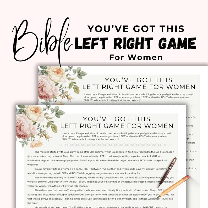 Bible Left Right Game Printable for Women's Ministry,fun Christian ...