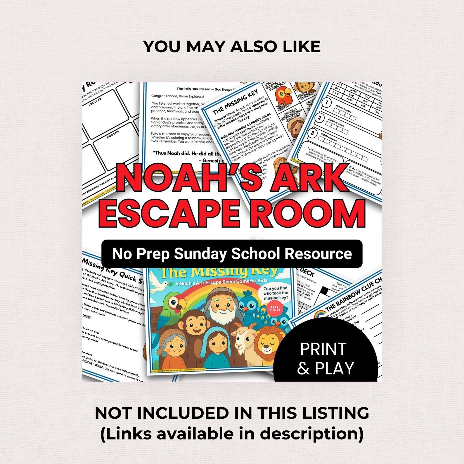 Noah's Ark Handprint Craft: 3-in-1 Bible Activity Bundle for Kids (PDF ...