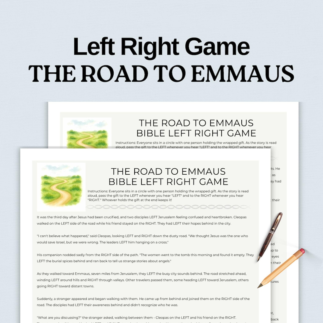 Road to Emmaus Bible Left Right Game,women Ministry,sunday School Youth ...