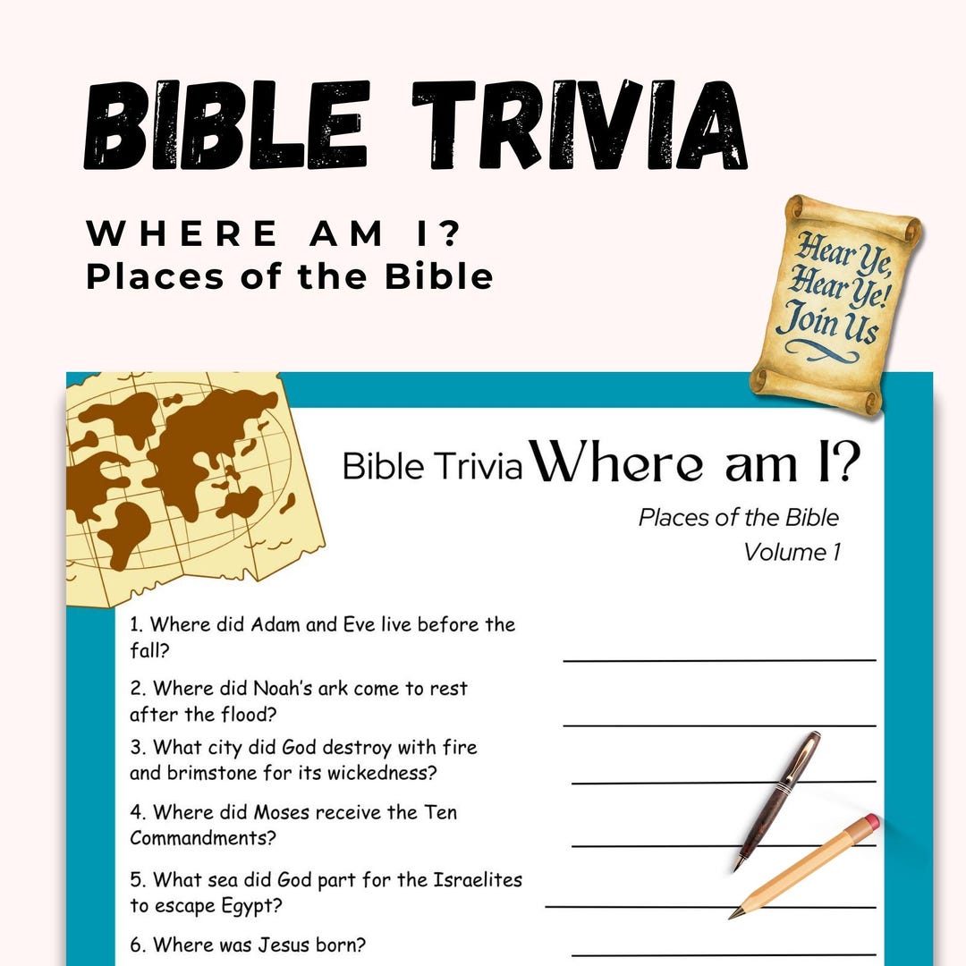 Where Am I - Bible Trivia Game Printable,places in the Bible,youth ...