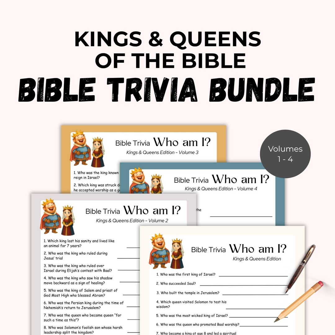 Bible Game Trivia Quiz for Teens & Adults Bundle, Who Am I - Bible ...