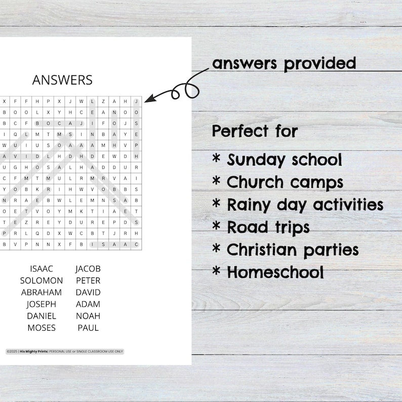 Moses: Parting of the Red Sea, Bible Game, Word Search Puzzle, No Prep ...