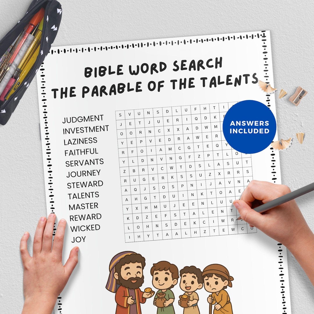 Parable of the Talents,bible Word Search,new Testament Printable Game ...