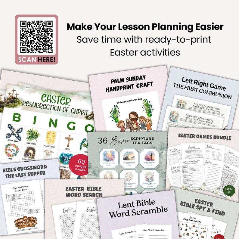 Lent Bible Word Scramble Printable PDF Game for Church Groups, Faith ...
