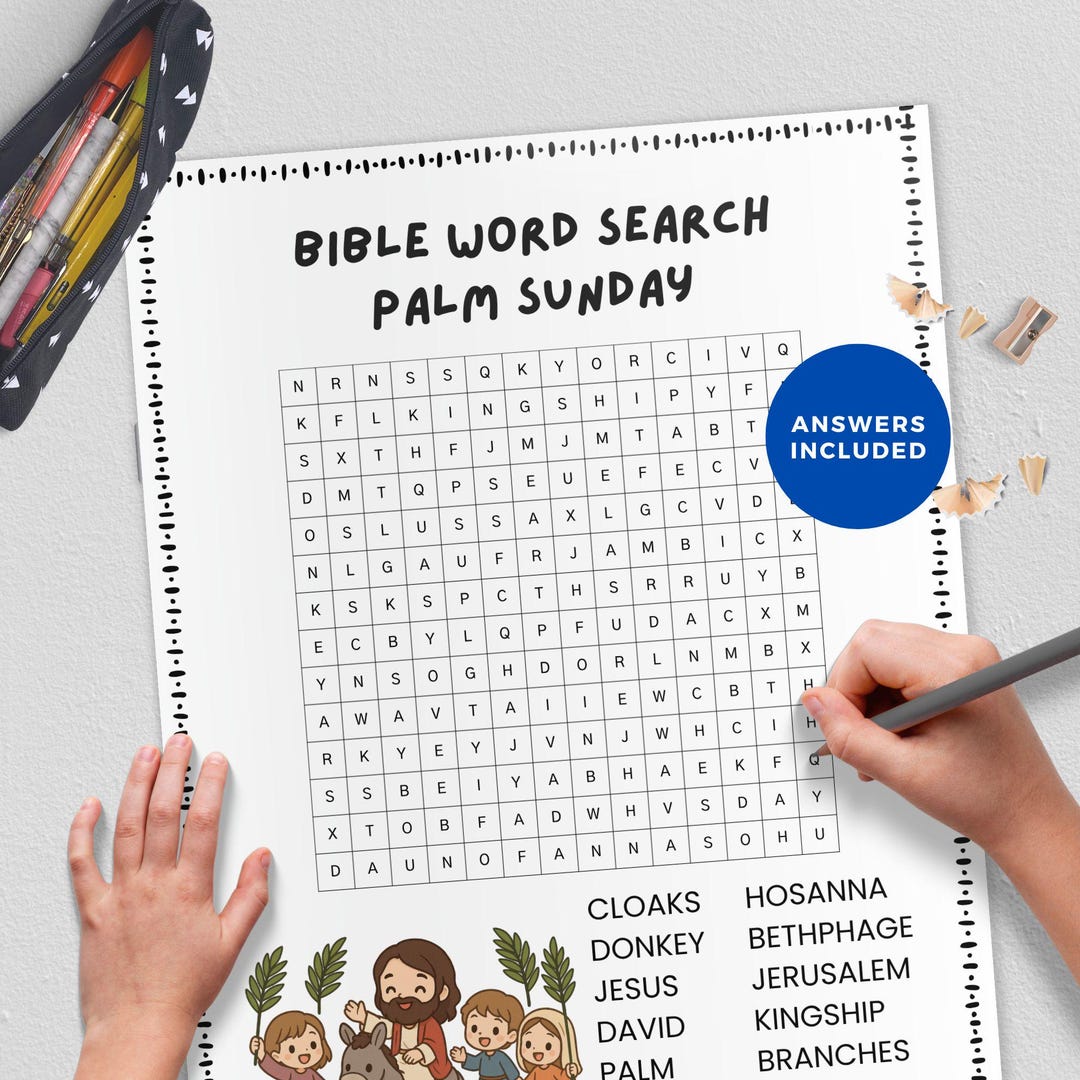 Palm Sunday, Bible Wordsearch, Morning Basket Christian Activity for ...