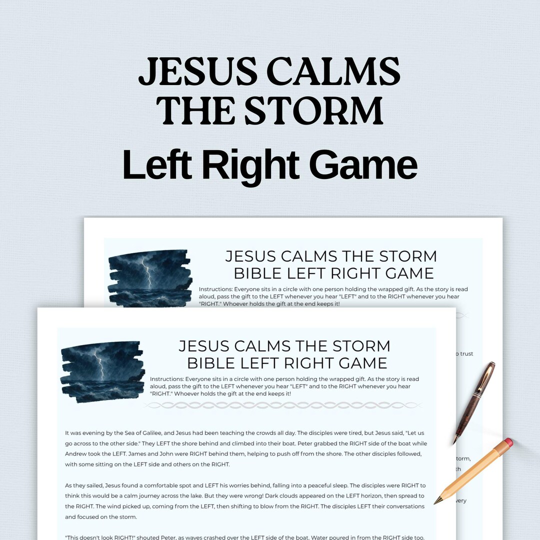 Bible Game,jesus Calms the Storm Bible Left Right Game,women Ministry ...