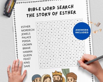 Queen Esther Scripture Word Search Puzzle PDF, Morning Basket Christian ...