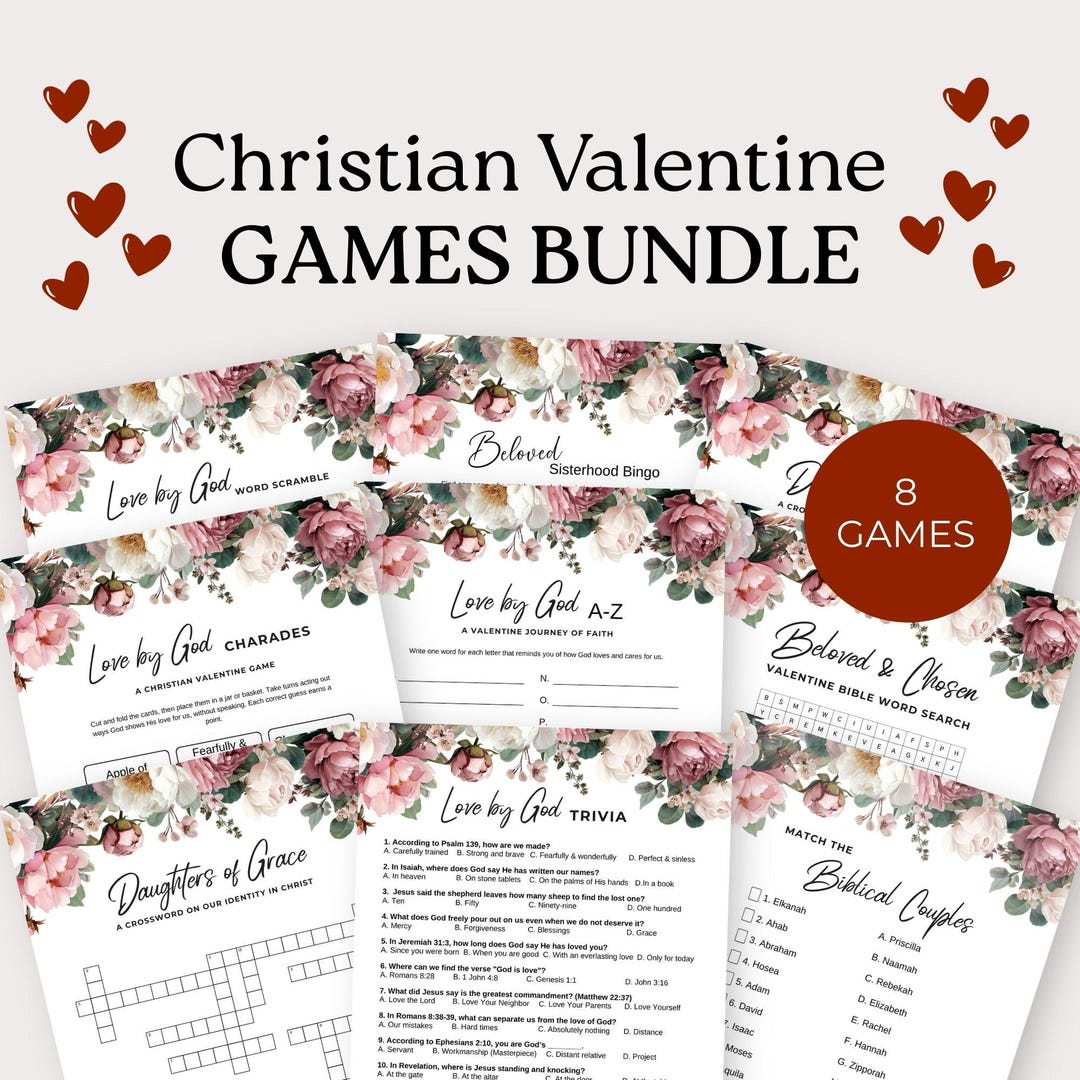 Christian Valentine’s Day Game Bundle for Women’s Ministry, Bible Study ...