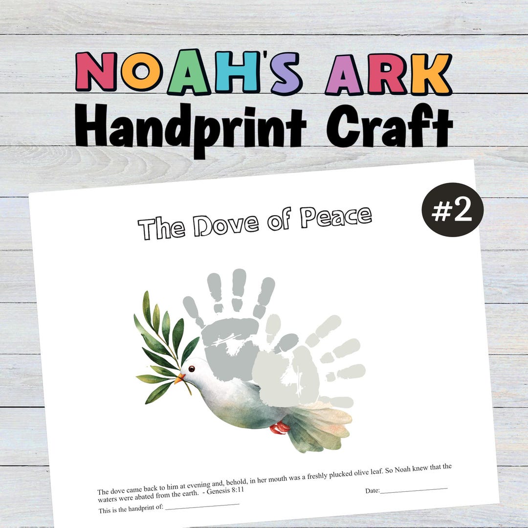 Noah's Ark Handprint Craft: Sunday School Bible Activity (PDF Printable ...