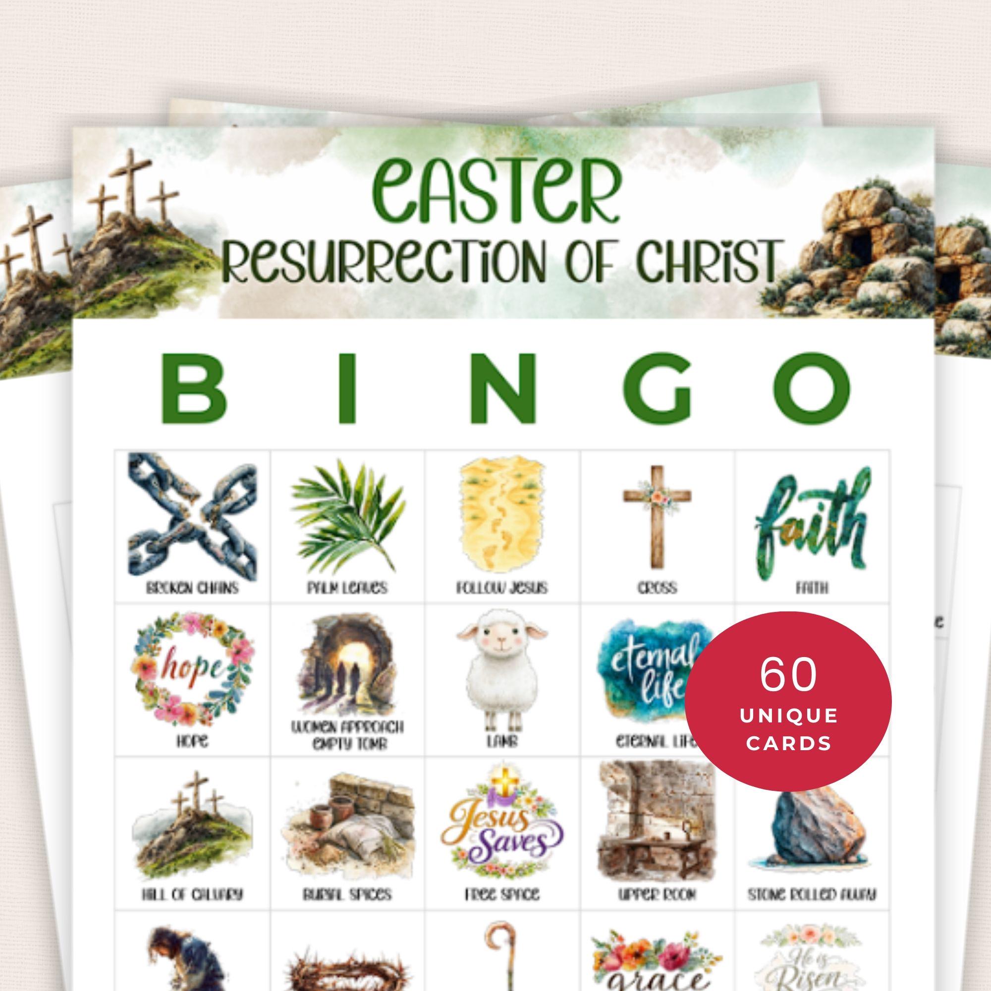 Easter Resurrection of Christ Bingo Game, Christian Bible Activity ...