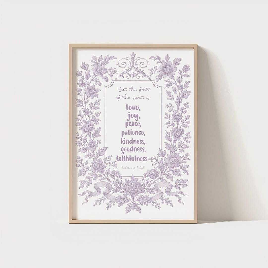 Lilac Bible Verse Wall Art,fruit of the Spirit Christian Artwork ...