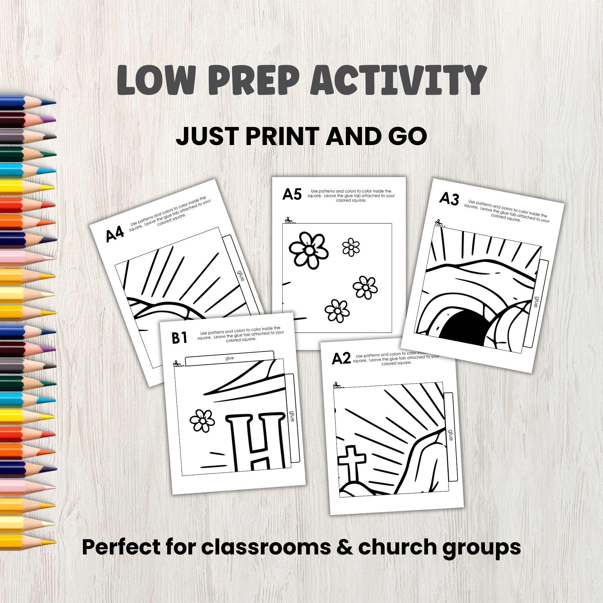 Easter Collaborative Poster Coloring Activity, Christian Classroom ...