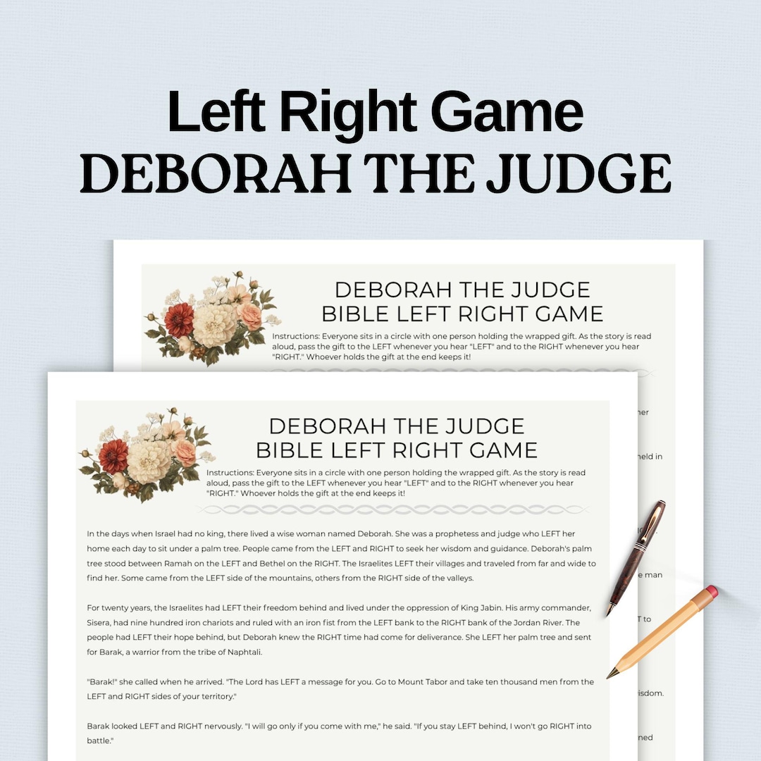 Bible Game,deborah the Judge Bible Left Right Game,women Ministry ...