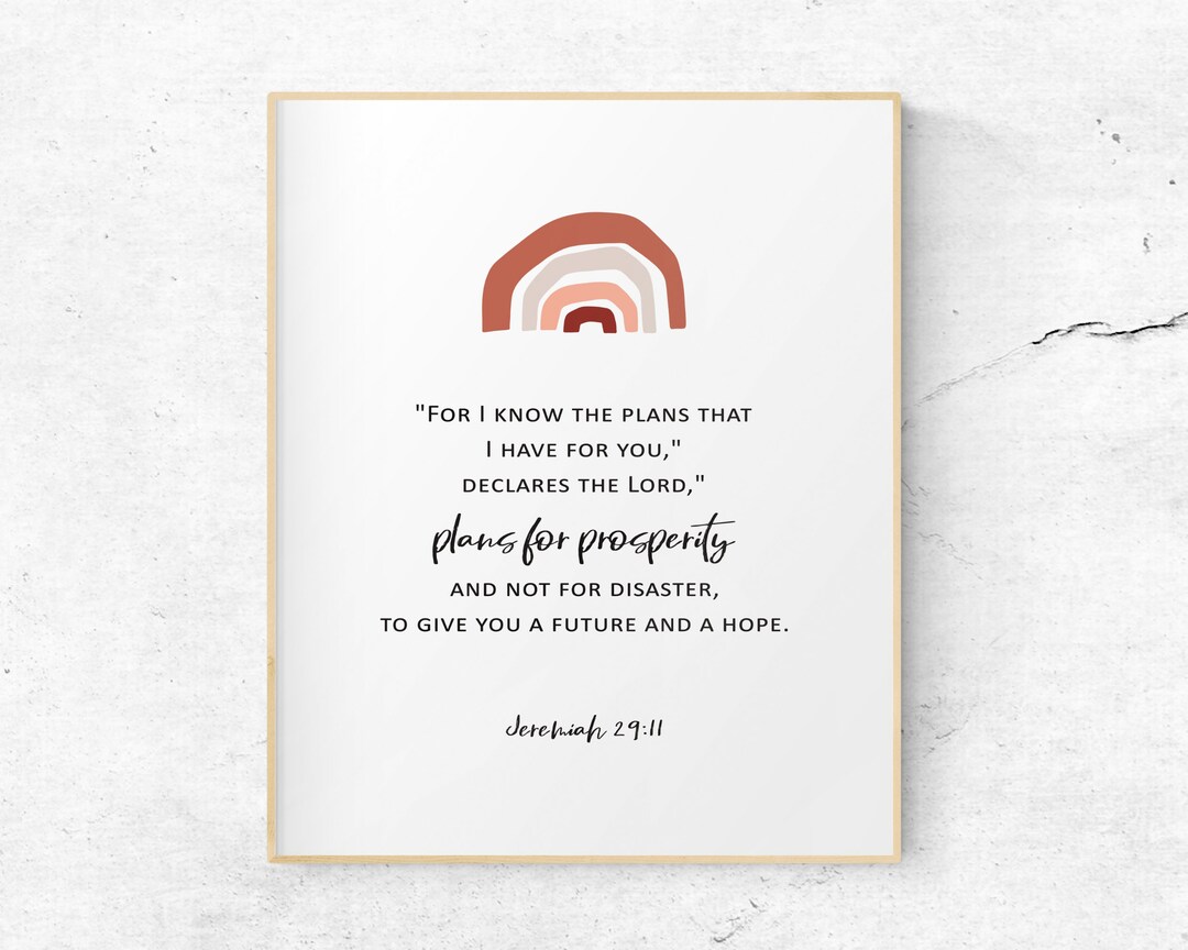 Jeremiah 29:11, Boho Bible Verse Wall Art, Modern Bible Verse Print ...