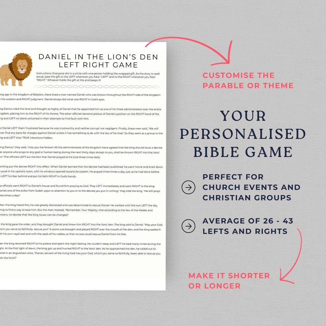 Bible Game,the Ten Commandments Bible Left Right Game,women Ministry ...