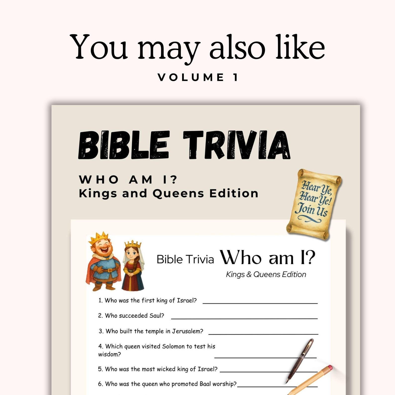 Bible Game Trivia Quiz for Teens & Adults Bundle, Who Am I - Bible ...