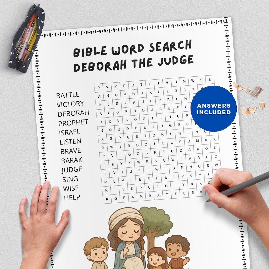Deborah Activity Sheet,bible Word Search Puzzle,christian Printable ...