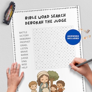 Deborah Activity Sheet,bible Word Search Puzzle,christian Printable ...