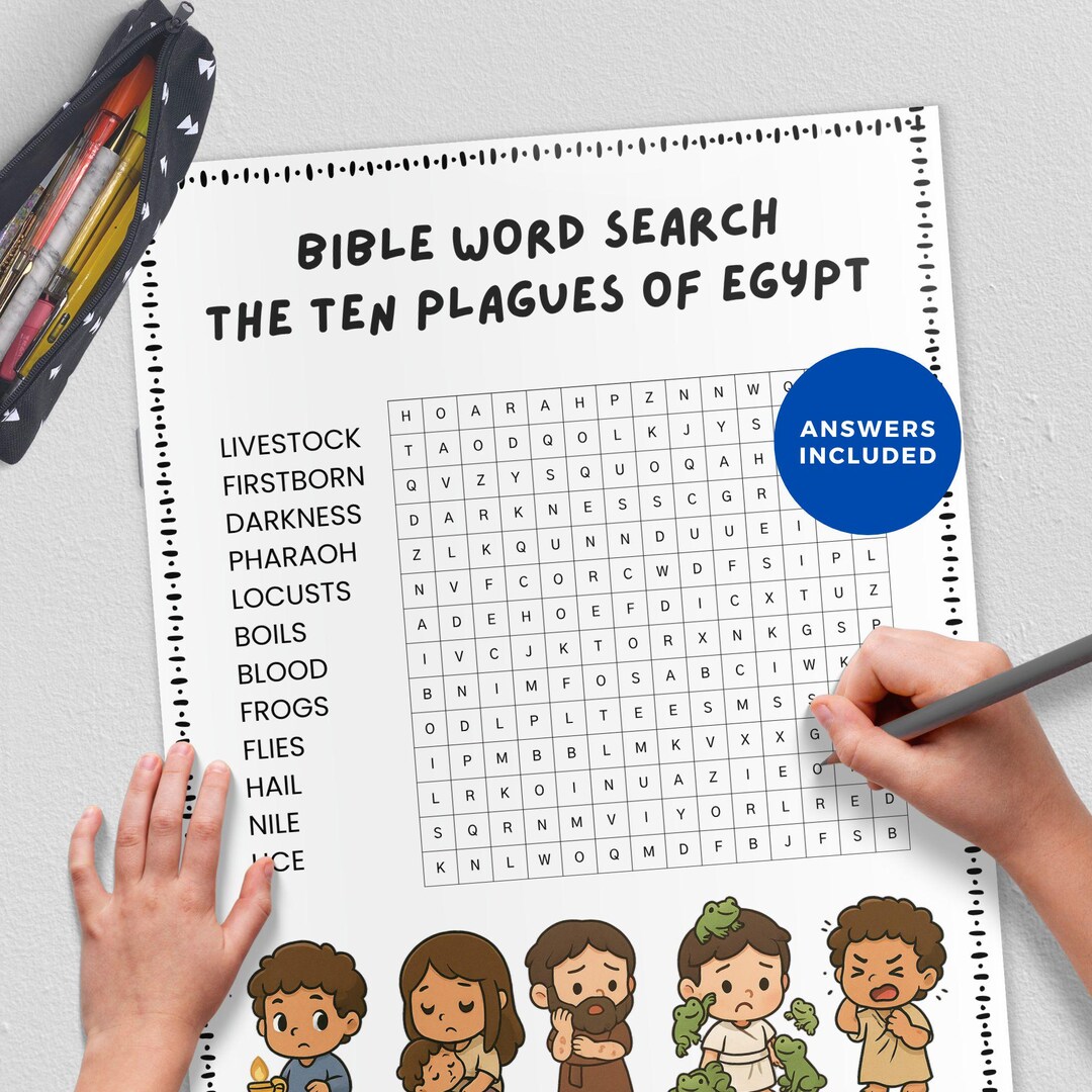 10 Plagues of Egypt Activity Sheet,bible Word Search,christian ...