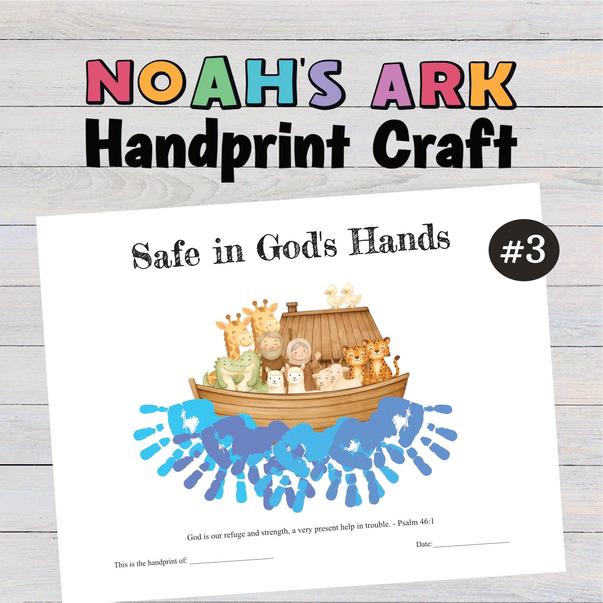 Noah's Ark Handprint Craft, Bible Activities Sunday School Art ...