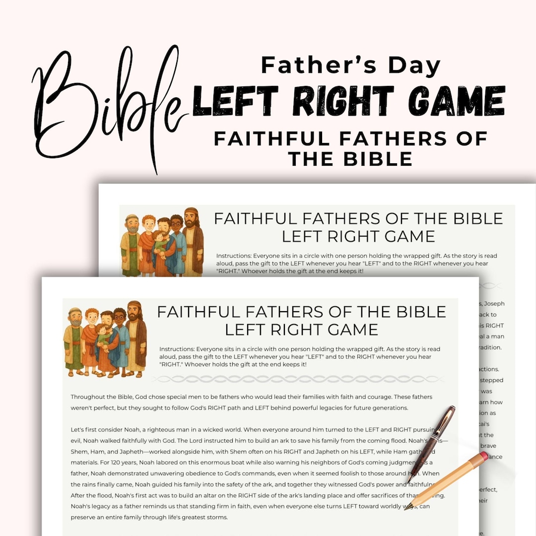 Fathers Day Left Right Game Party Games,bible Left Right Game Printable ...
