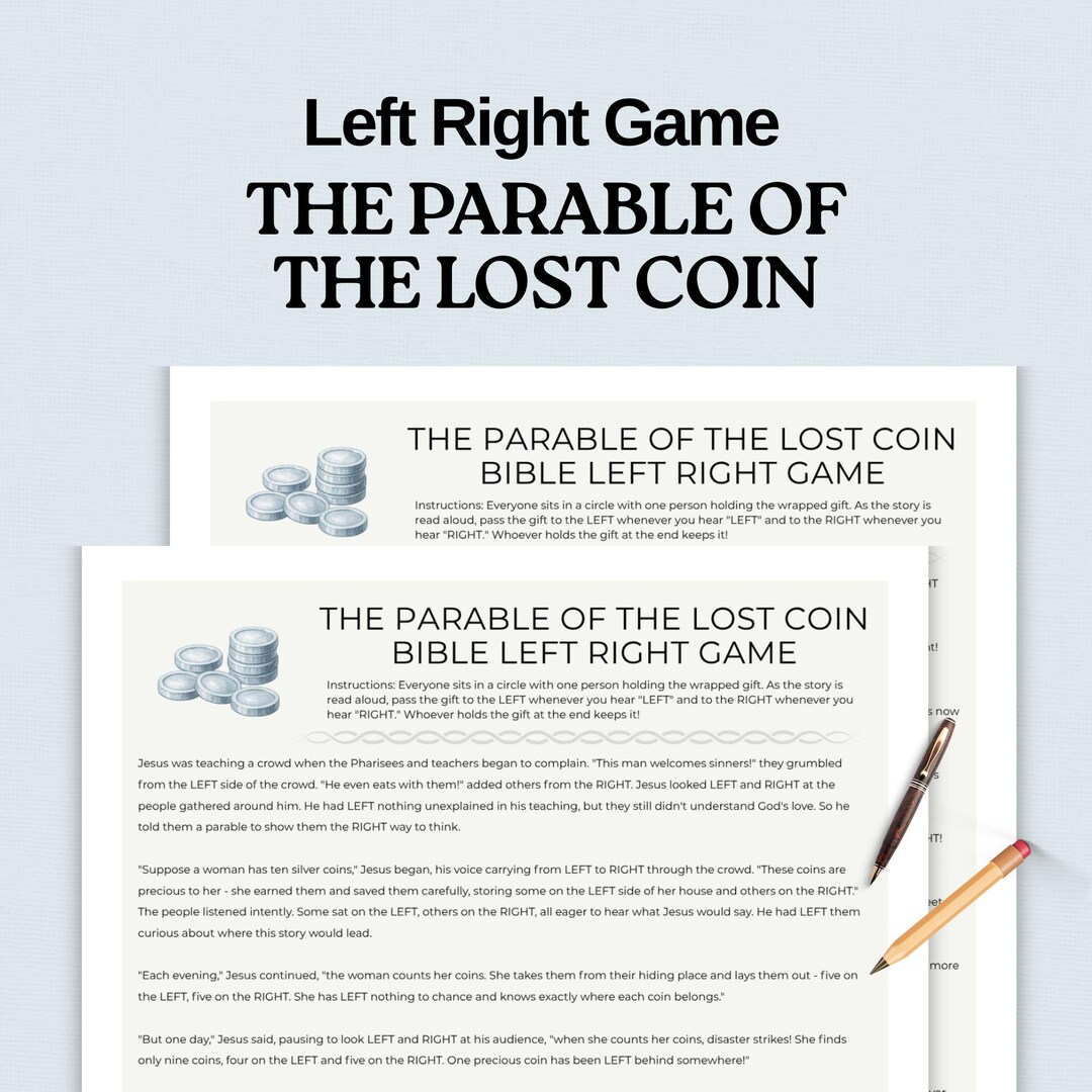 Bible Game,parable of the Lost Coin Bible Left Right Game,women ...