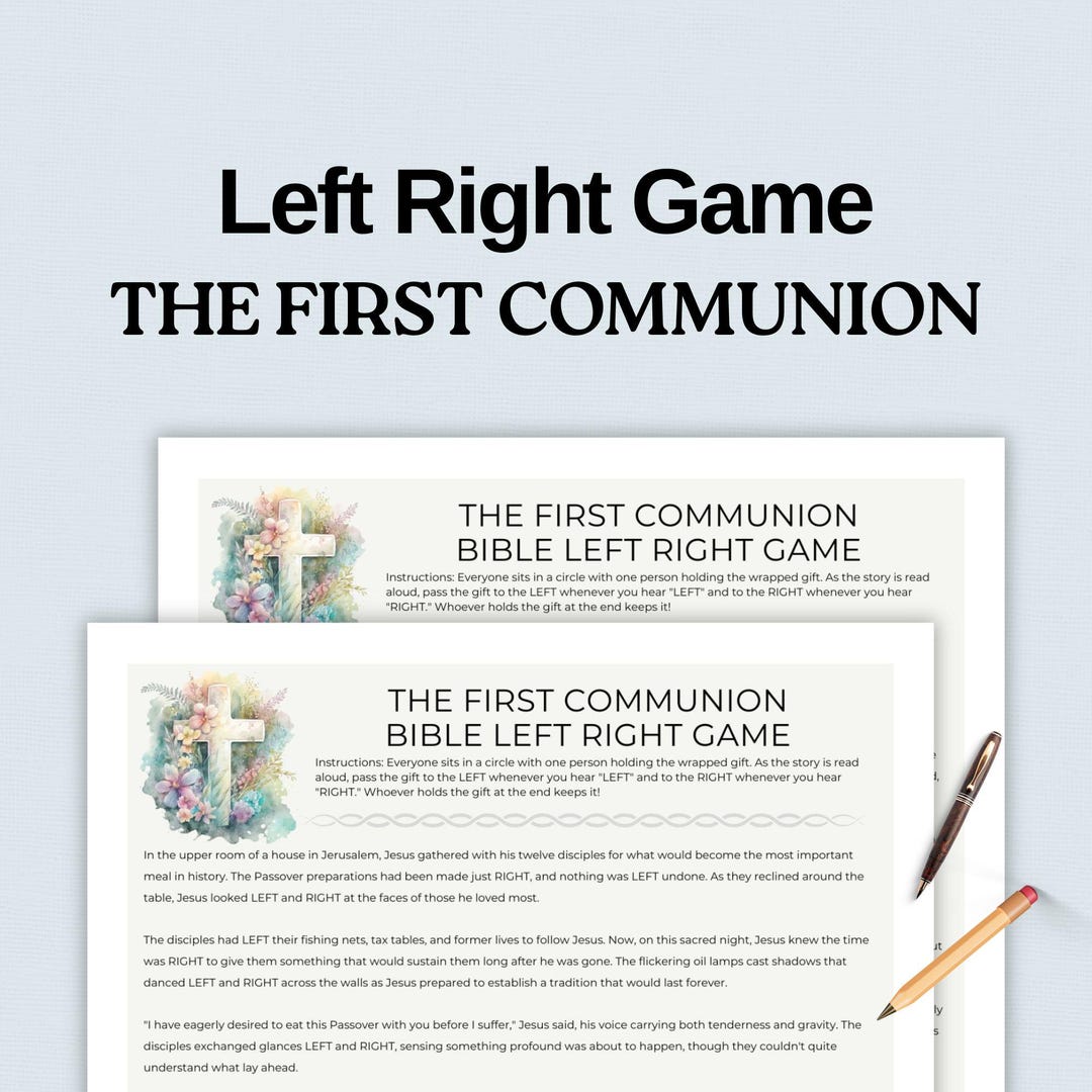 Bible Game,the First Communion Left Right Game,bible Study Printable ...