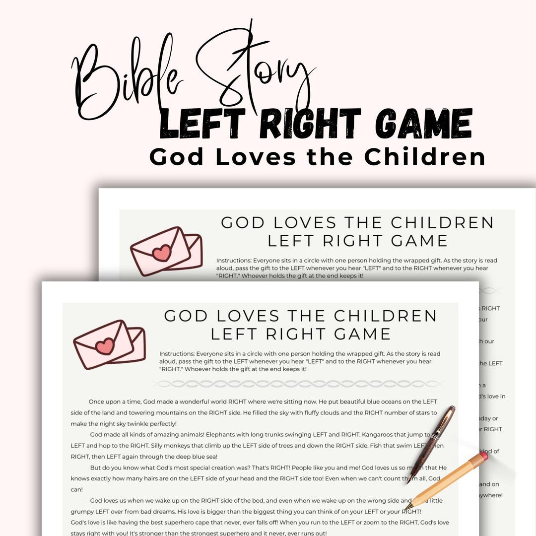 Bible Left Right Game Printable,bible Story for Kid,god Loves the ...