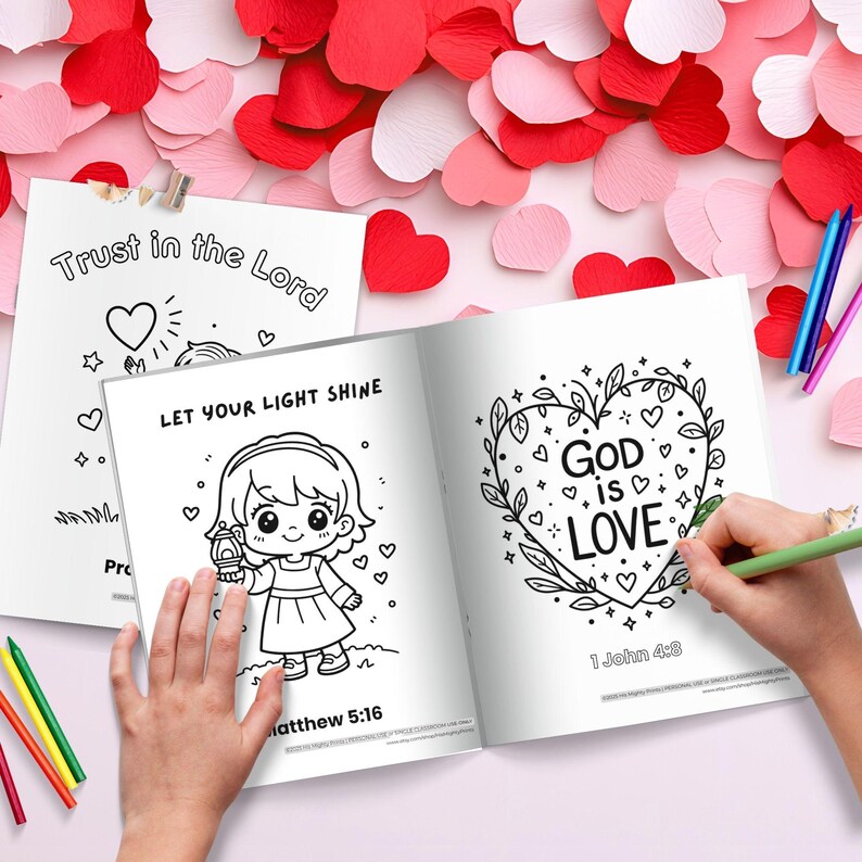 Valentine Coloring Page, Christian Kid Activity, Bold and Easy Bible ...