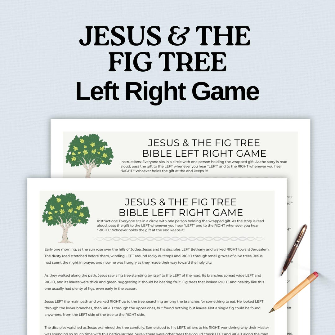 Jesus & the Fig Tree Left Right Game, Women Ministry, Sunday School ...