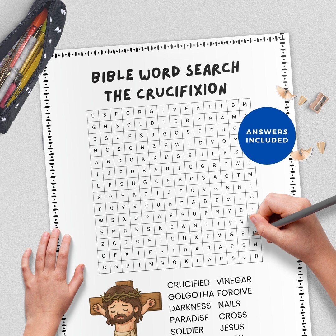 Jesus's Crucifixion, Bible Word Search, Christian Activity for Kids ...