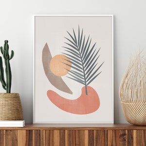 Abstract Leaf Print, Botanical Wall Art, Minimalist Leaf Poster, Nature ...