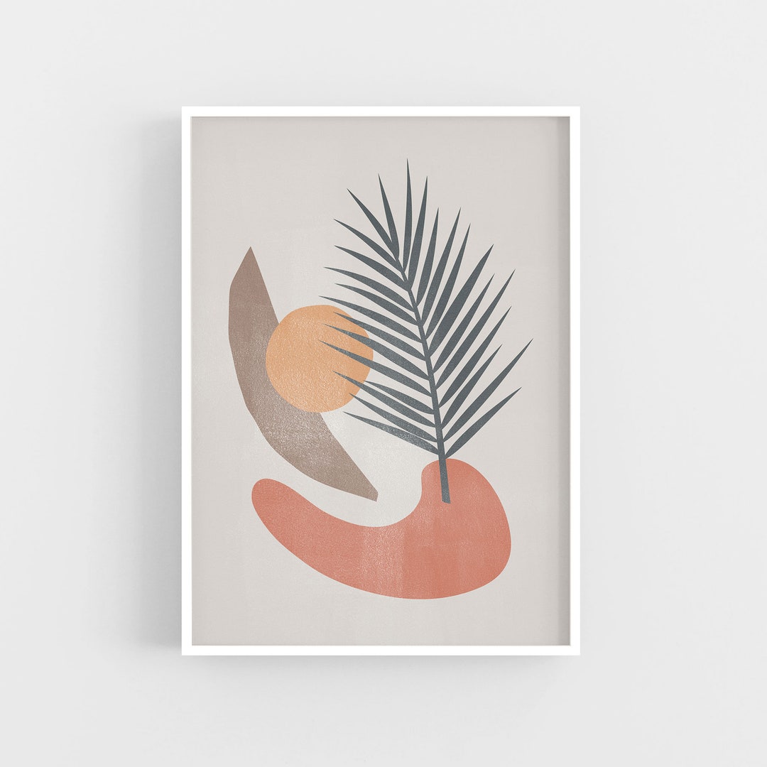 Abstract Leaf Print, Botanical Wall Art, Minimalist Leaf Poster, Nature ...