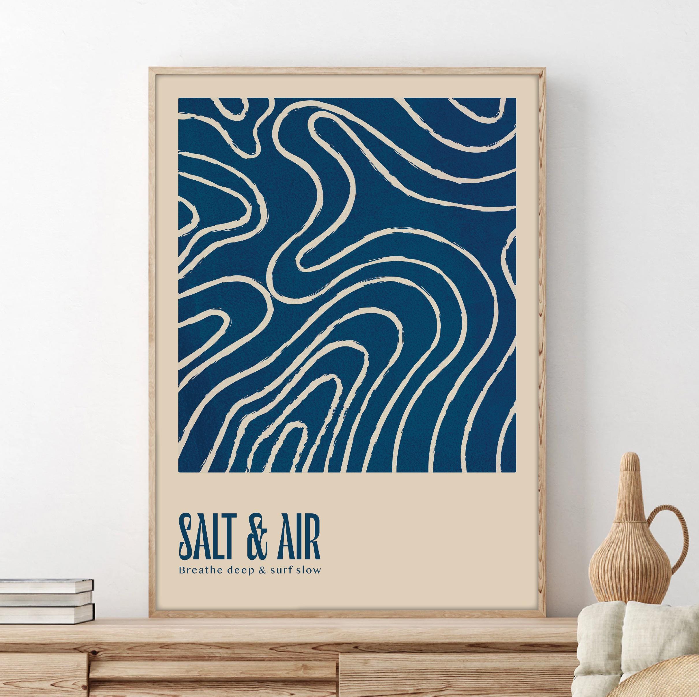 Salt & Air, Surf Poster, Beach Art, Ocean Wall Art, Beach House Decor ...
