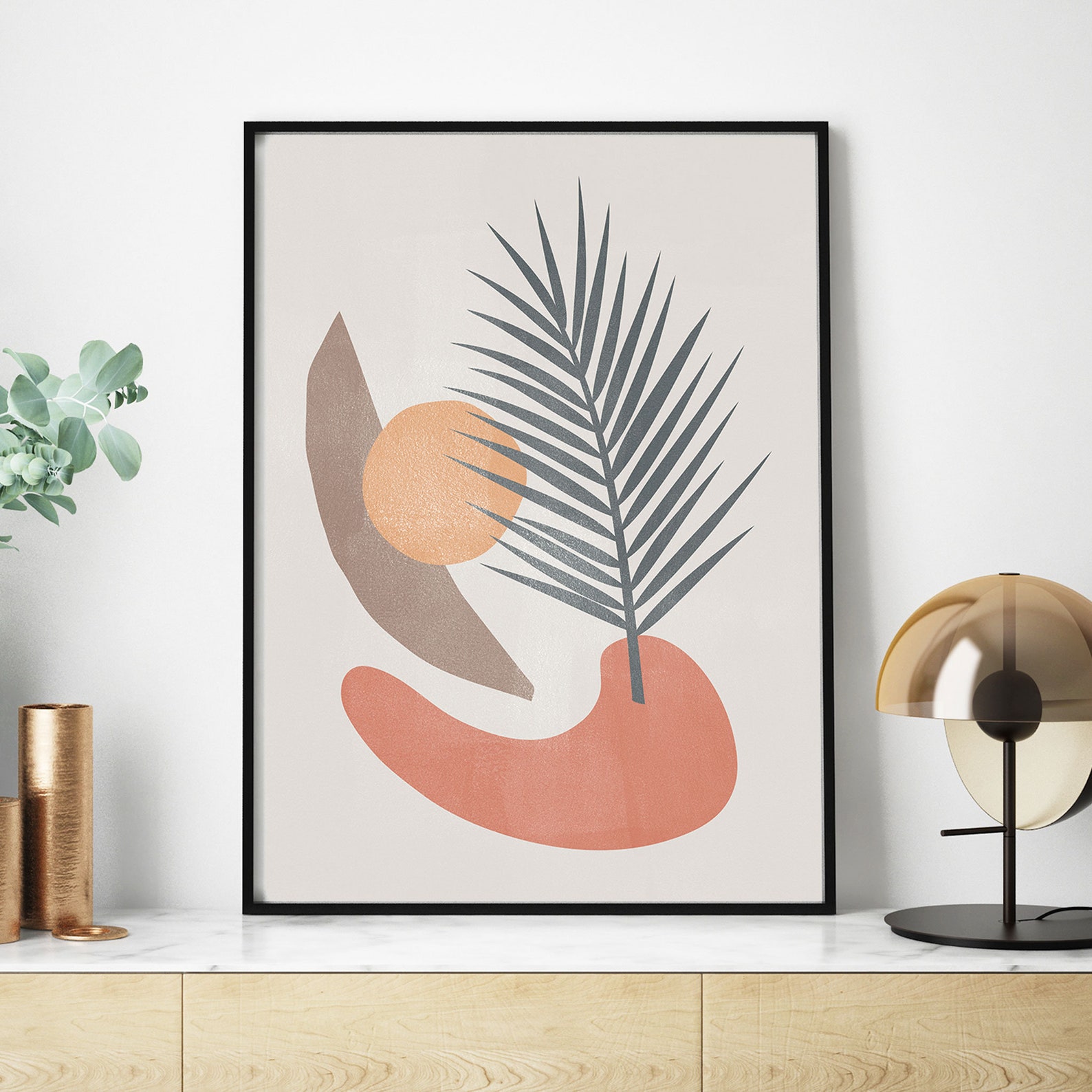 Abstract Leaf Print, Botanical Wall Art, Minimalist Leaf Poster, Nature ...