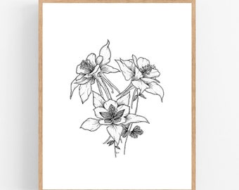 Bitterroot Ink Sketch Print / Printable / Art / Digital Download / Pen ...