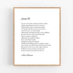 Sonnet 116 / Shakespeare / Printable / Art / Digital Download ...
