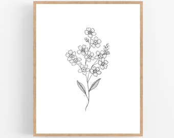 Forget Me Not Art | Etsy