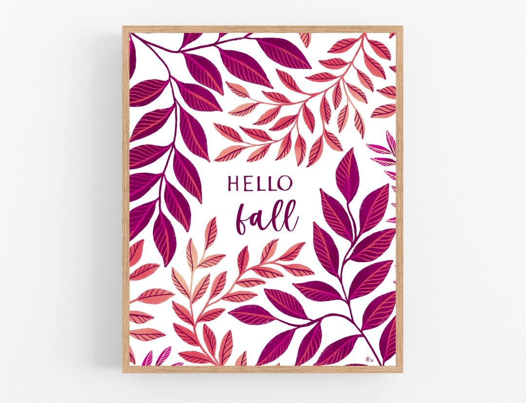 Hello Fall / Herbst Herbst Wanddruck / Printable / Druckbare Kunst ...