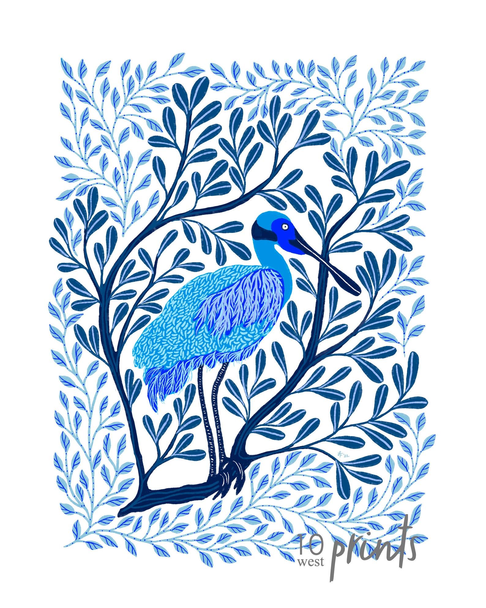 Blue Birds Set of 4 / Four 8x10s / Printable / Digital Download / Blue ...
