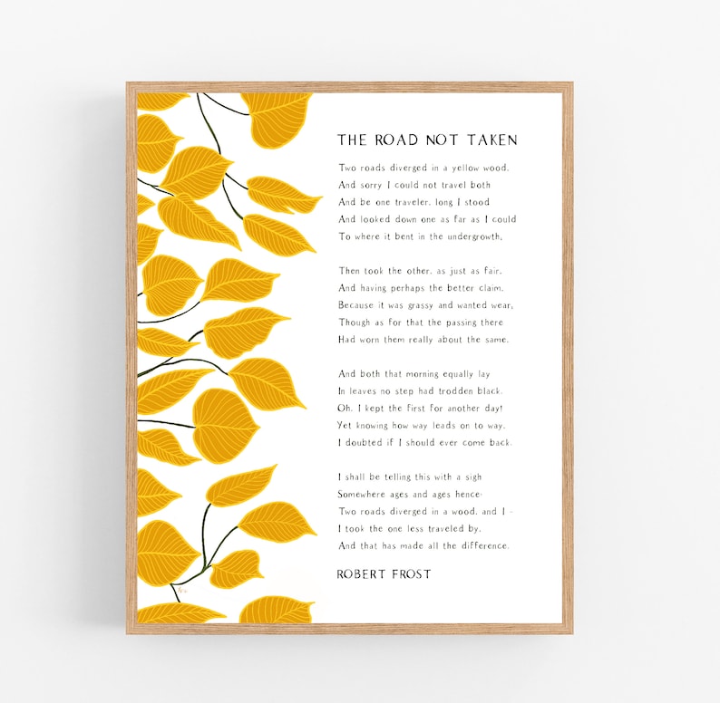 The Road Not Taken / Robert Frost / Printable / Digital Download ...
