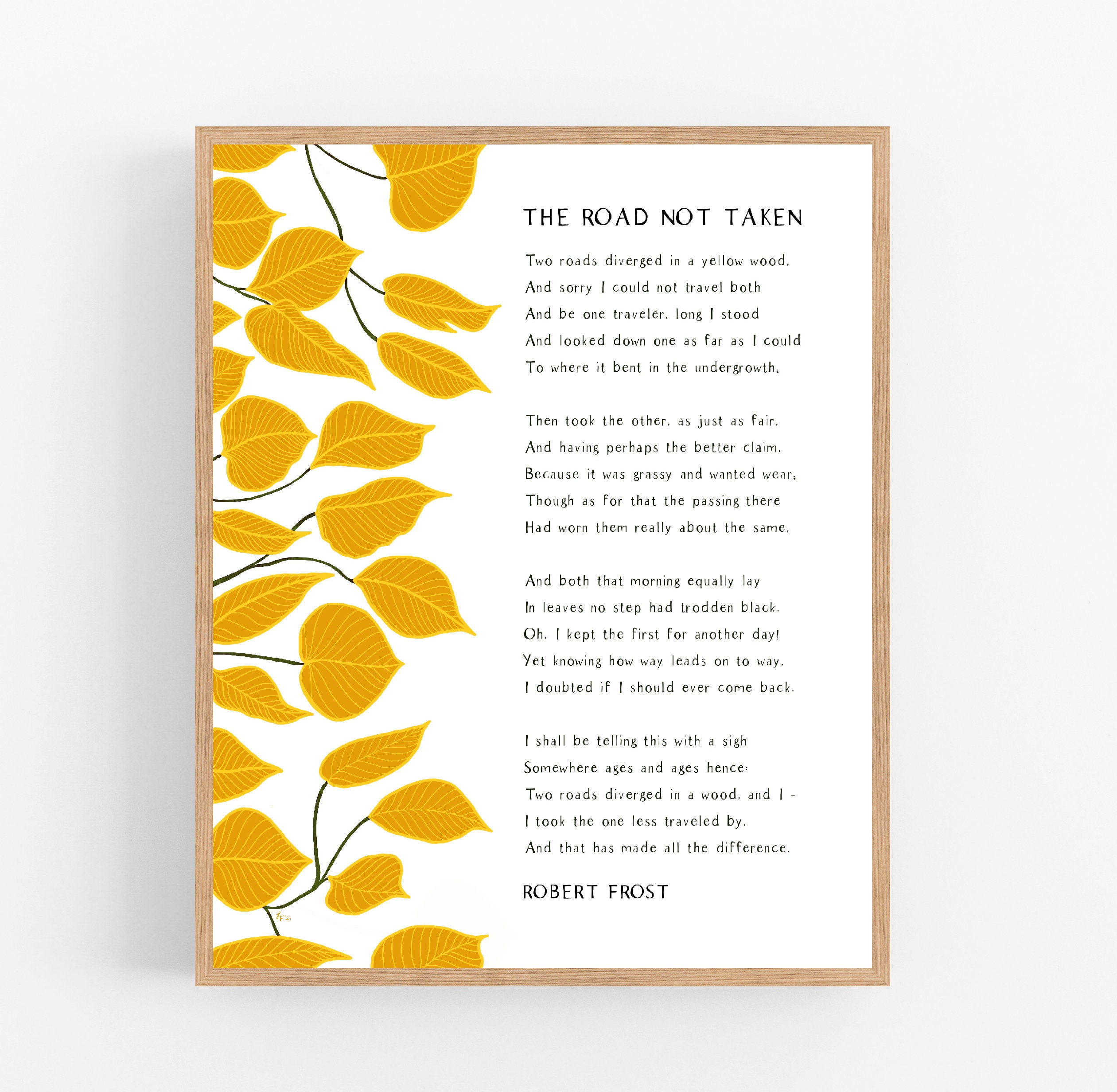 The Road Not Taken / Robert Frost / Printable / Digital Download ...