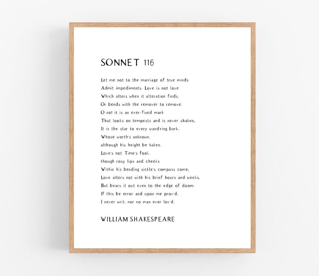Sonnet 116 / Shakespeare / Printable / Art / Digital Download ...