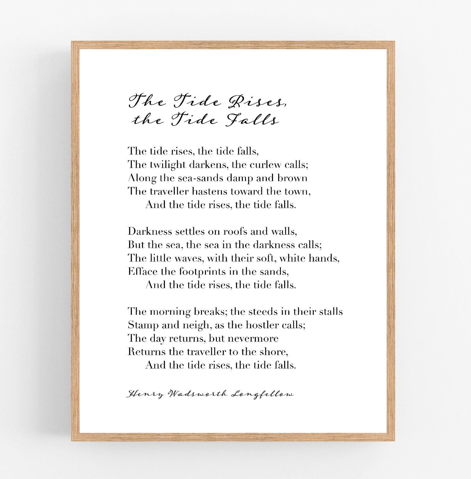 The Tide Rises the Tide Falls / Henry Wadsworth Longfellow / Printable ...