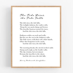 The Tide Rises the Tide Falls / Henry Wadsworth Longfellow / Printable ...
